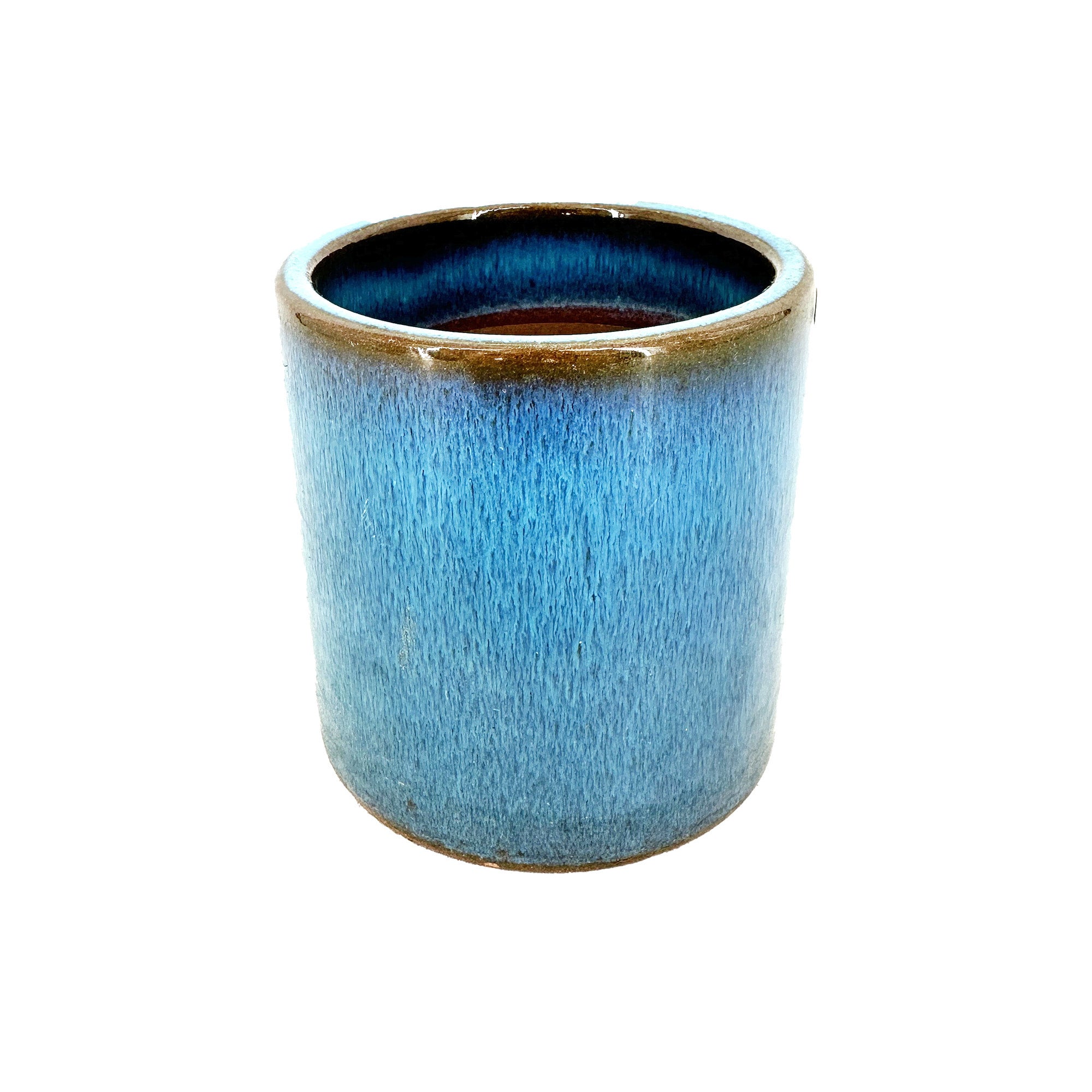 Blue Glazed Cylinder Pot | SarahCotta Plants